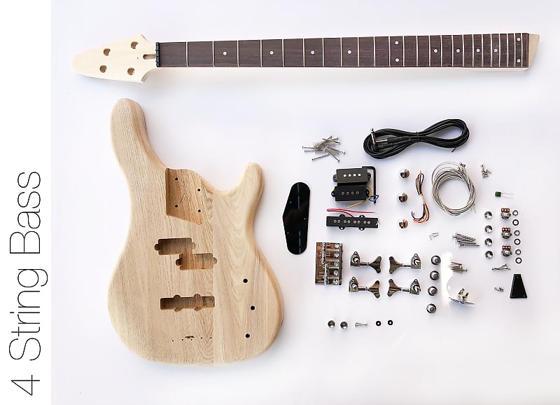 4 String Ash Electric Bass Kit | Reverb