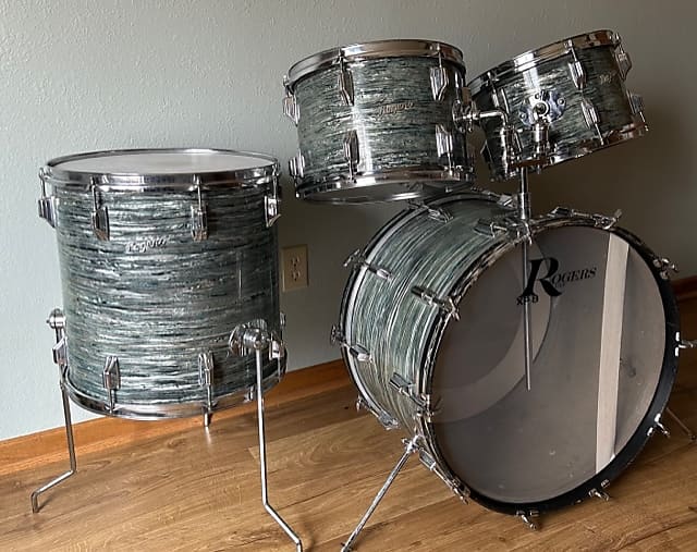 Rogers Powertone Drum Set - Blue Strata | Reverb