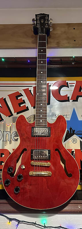 Left-Handed Gibson ES-339 Gloss Cherry Antiqued Binding | Reverb