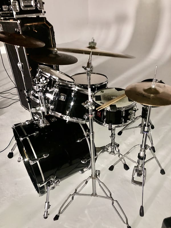 4 piece Yamaha Oak Custom Musashi Black Shells (no snare) - | Reverb