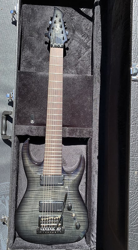 Agile Interceptor Pro 828 Black Flame 8 String Guitar | Reverb