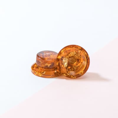 Amber/Gold Foil Bell Knob Duo | Reverb