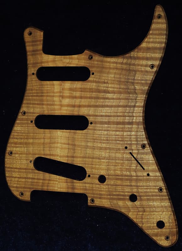 Flamed Maple Wooden Stratocaster Strat SSS Pickguard #164 | Reverb