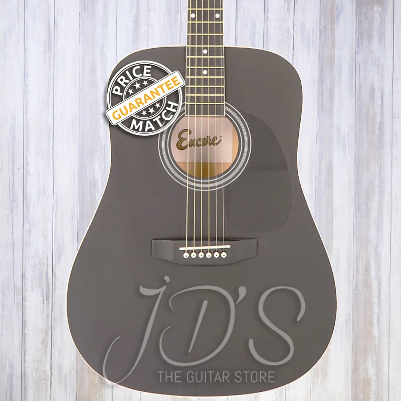Encore Acoustic Guitar - Black | Reverb