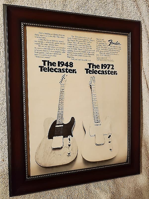 1972 Fender Promotional Ad Framed Telecaster Original | Reverb