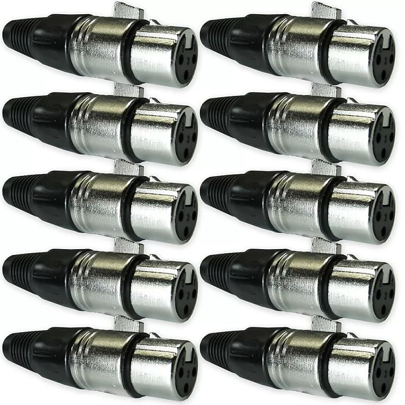 10 Pack Serviceable Female Xlr 3Pin Mic Microphone Cable Jack | Reverb