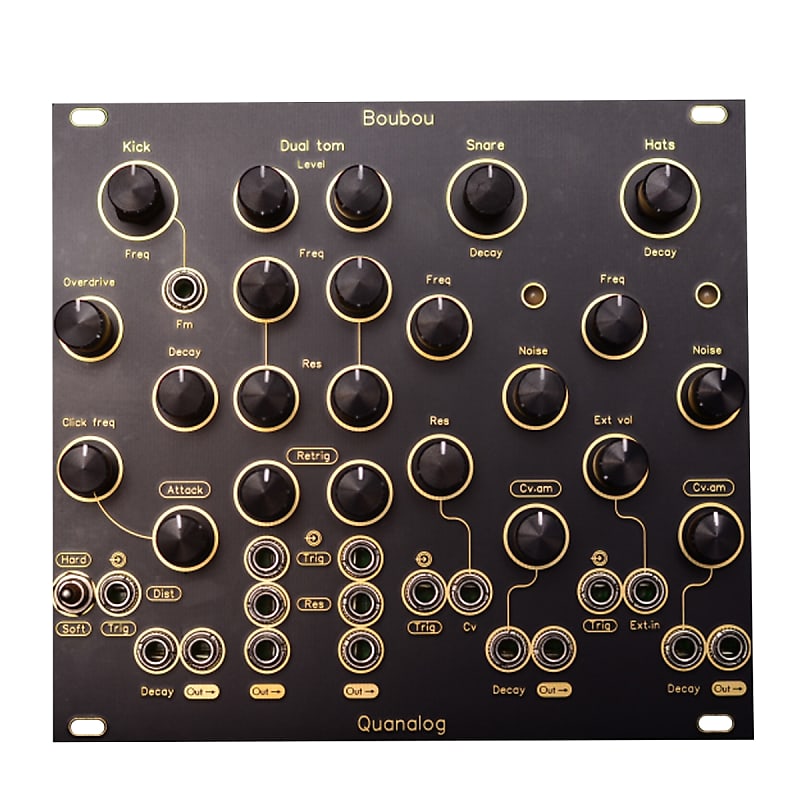Quanalog Boubou Eurorack Polyphonic Analog Drum Synth Module | Reverb