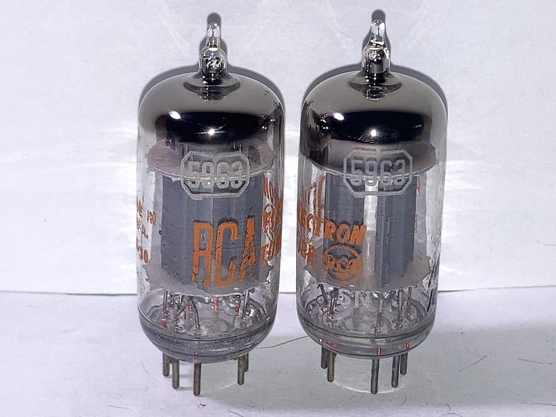 1959 RCA 5963 12AU7 ECC82 Foil Getter Tubes - Platinum | Reverb