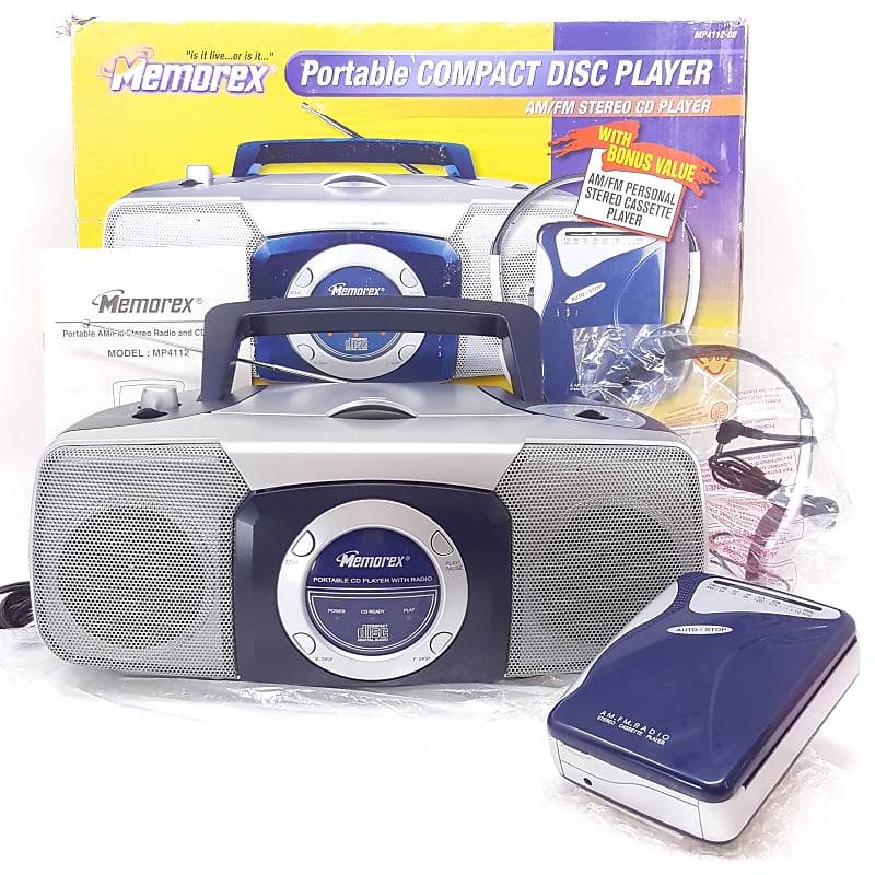 Memorex Portable CD Player Radio MP4112 Boombox + Cassette | Reverb