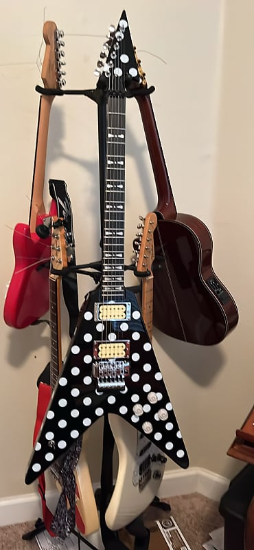 Randy Rhoads replica V Black w/ white polka dots | Reverb