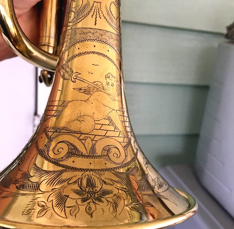 RAREST CORNET CONN 86A GOLD PLATE "THE TWO GODDESS'S" 1921 | Reverb