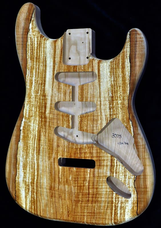 Flamed Spalted Maple Top /Aged Wild Cherry Strat Body | Reverb