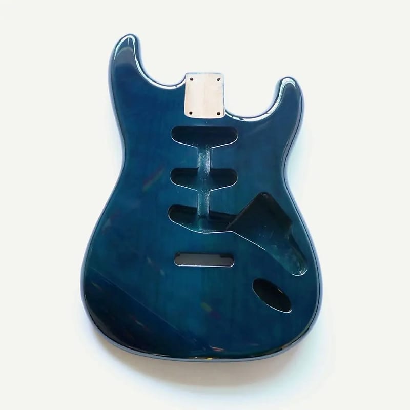 Gloss Finished Transparent Blue Alder Wood Strat Guitar Body | Reverb