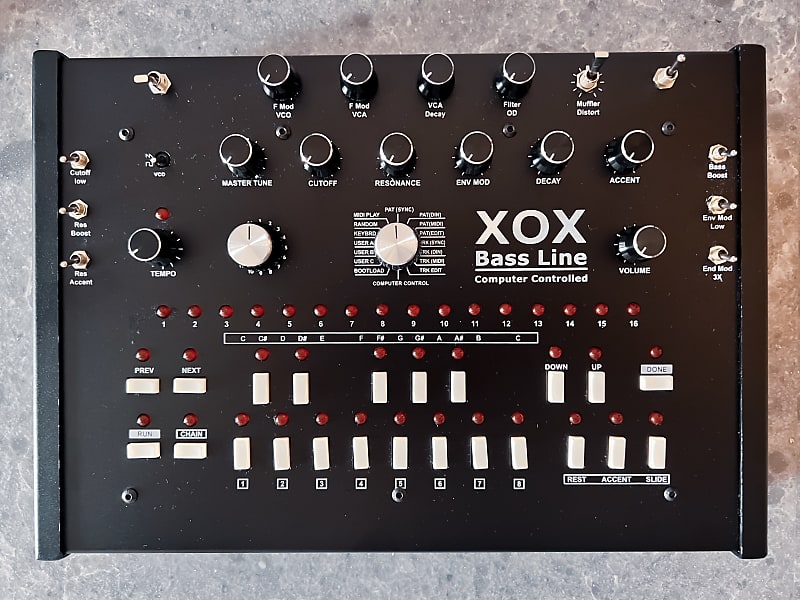 x0xb0x XOXBOX TB 303 Clone Black Analog Bass Synthesizer + | Reverb