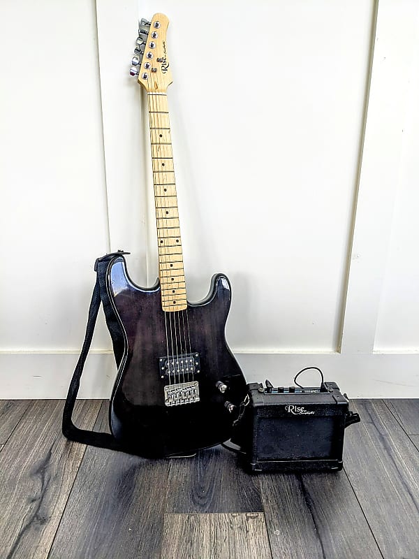 Rise by Sawtooth Black Strat-Style Single Humbucker Guitar | Reverb