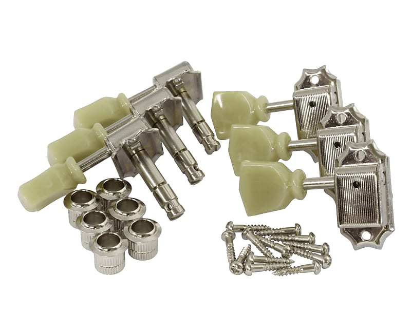 Gotoh Vintage 3X3 Plastic Button Nickel Tuning Machines | Reverb
