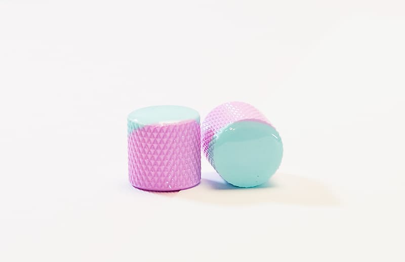 Lite Turquoise/Helio Knurled Knob Duo / COARSE | Reverb