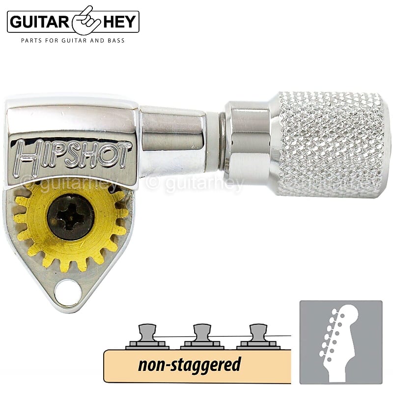 NEW Hipshot 6 in Line Non-Staggered Classic Tuners w/ KNURLED | Reverb
