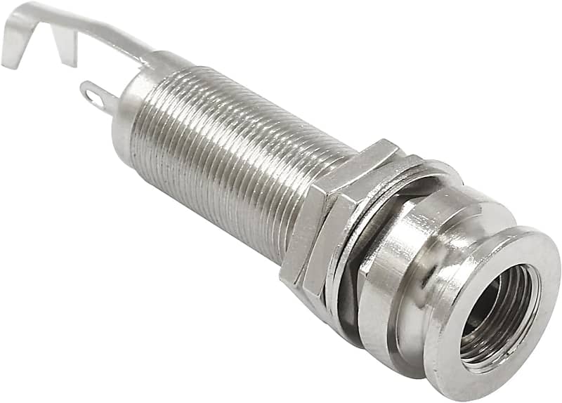 1/4"(6.35mm) Guitar End Pin Output Jack, Silver Metal | Reverb