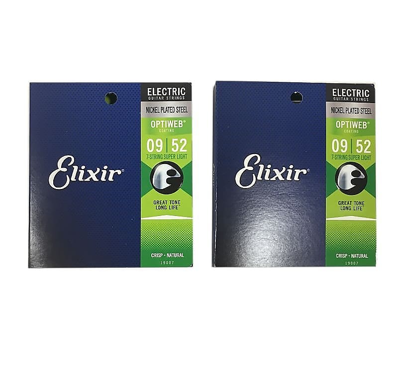 Elixir Guitar Strings 7-String Electric Optiweb 2-Pack | Reverb