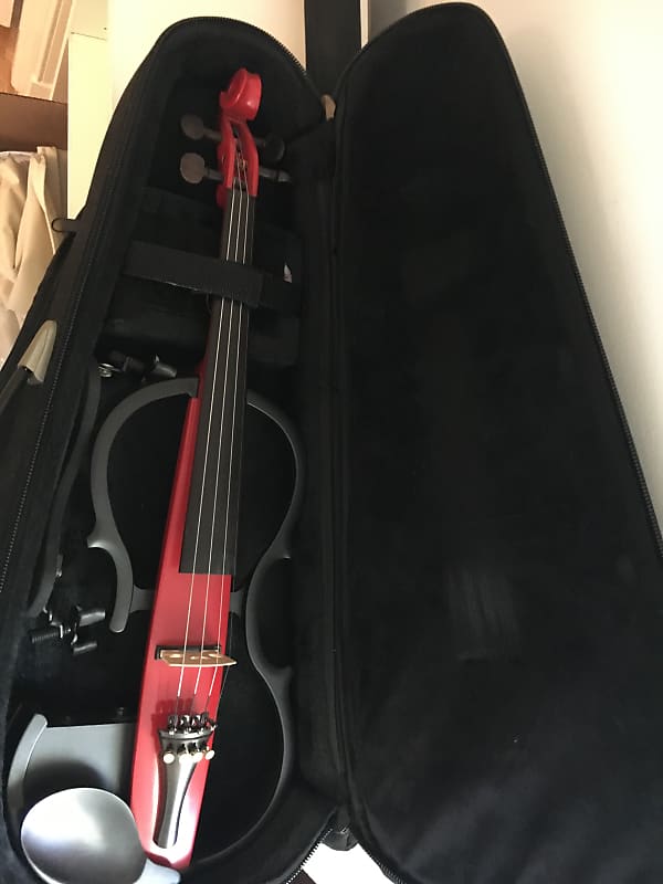 Red Electric Violin with case and stand (no bow) | Reverb UK