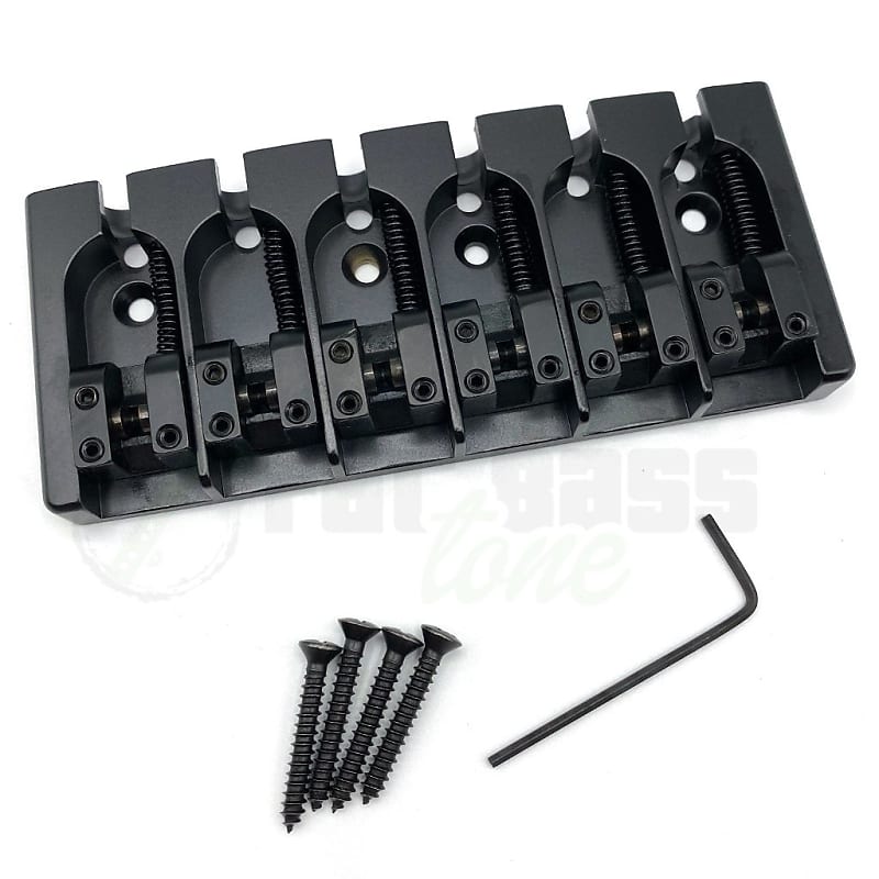 Hipshot A Style 6 String Bass Bridge - Black / Aluminium / | Reverb