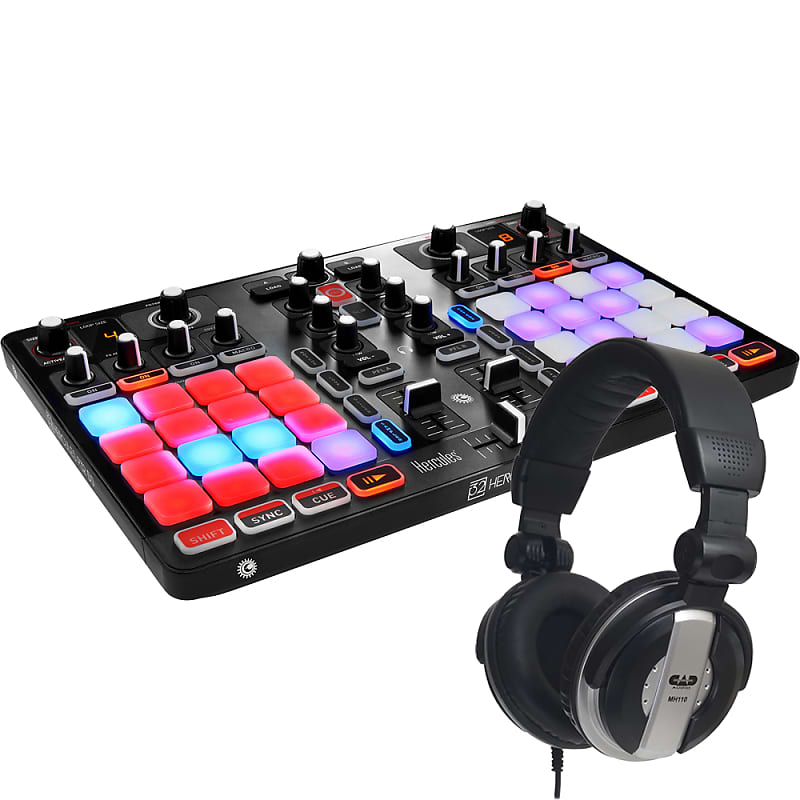 Hercules P32 DJ USB Midi Controller with Pair of Studio | Reverb