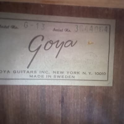 Goya G-13 classical acoustic guitar - made in sweden - 1960s | Reverb