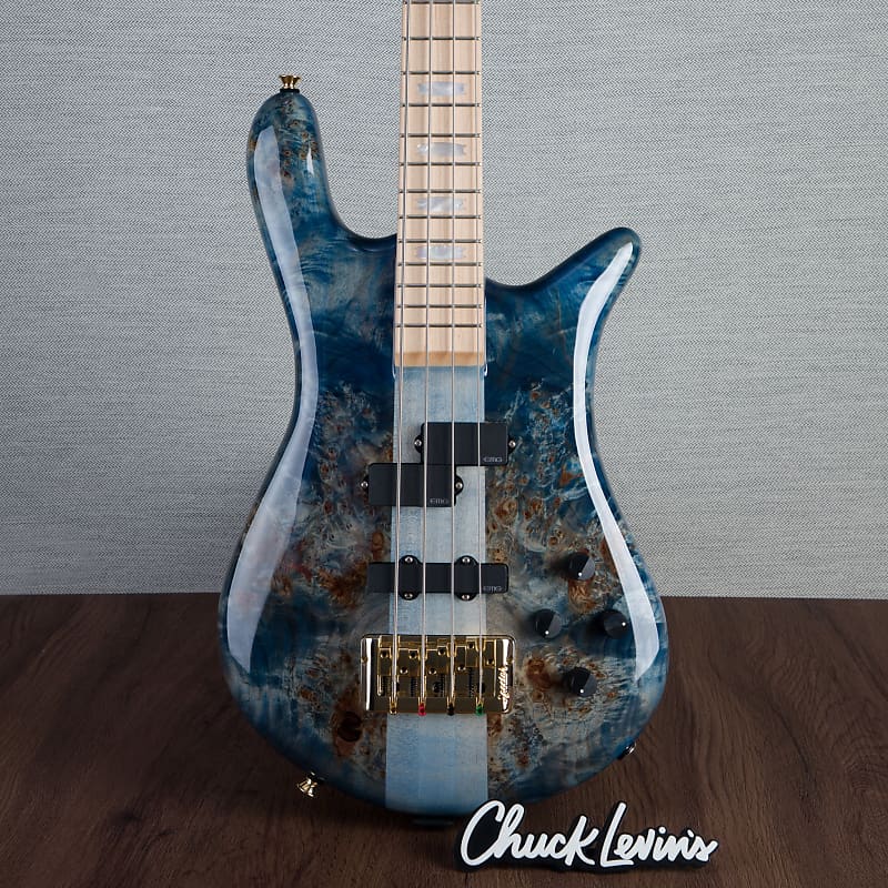 Spector Euro 4 LT Bass Guitar - Exotic Poplar Burl Blue Fade | Reverb