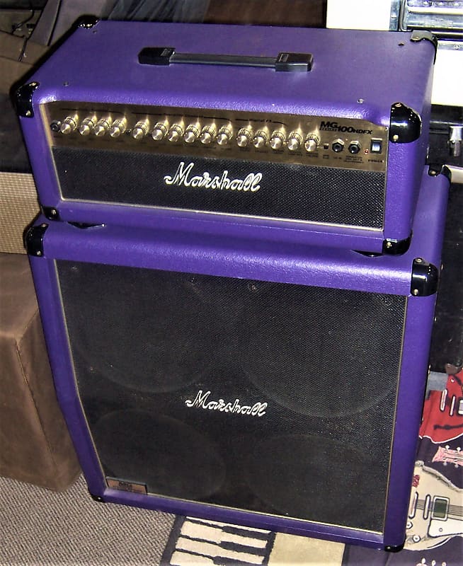 Marshall MG100 DFX head and MG412A Cab - Purple Tolex | Reverb