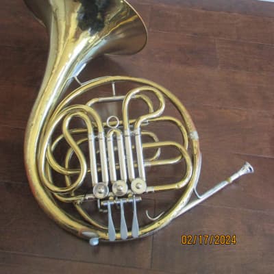 C.G. Conn Single French Horn, USA, with case/mouthpiece, Good | Reverb