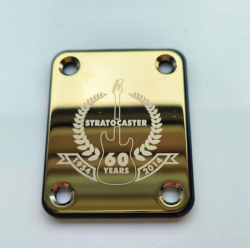 Fender logo Neck plate - Gold | Reverb