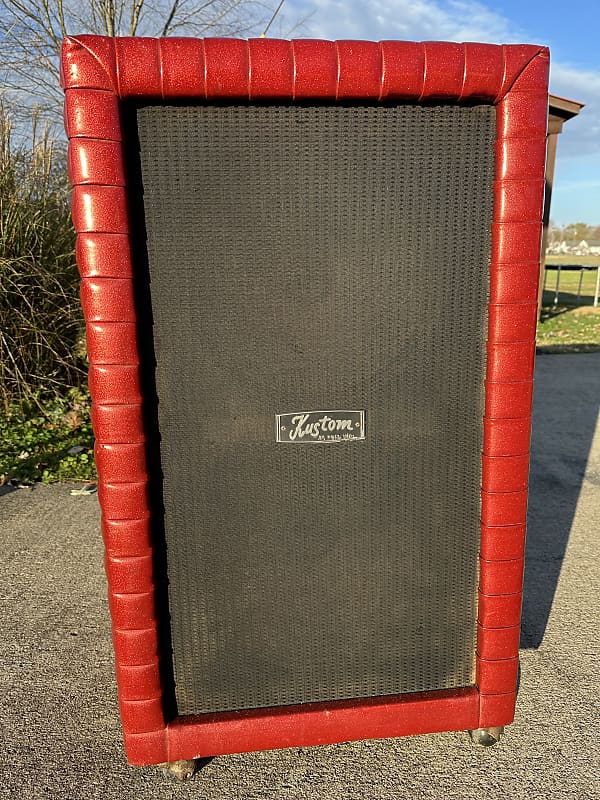 Kustom Vintage Guitar/Bass Speaker Cabinet Sparkle Red Tuck & | Reverb