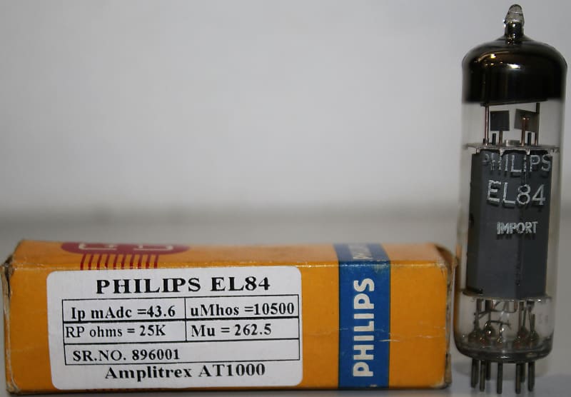 EL84 PHILIPS Black long Plate Amplitrex Tested Qty 1 Pc | Reverb