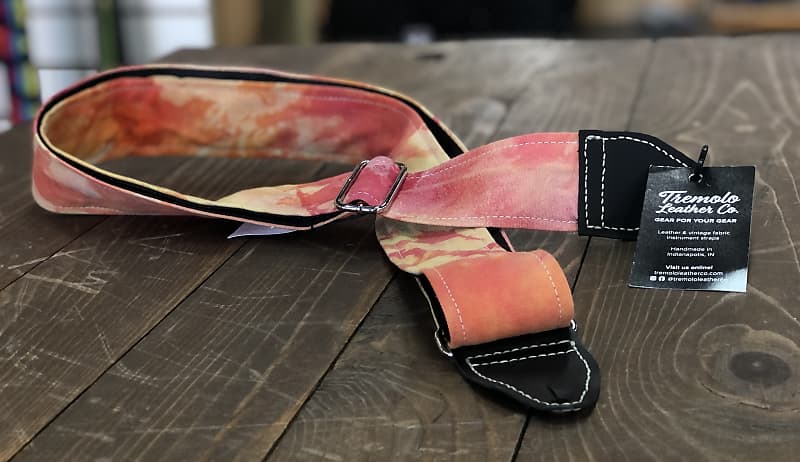 Tremolo Leather Co. Red/Yellow Tie Dye Strap | Reverb