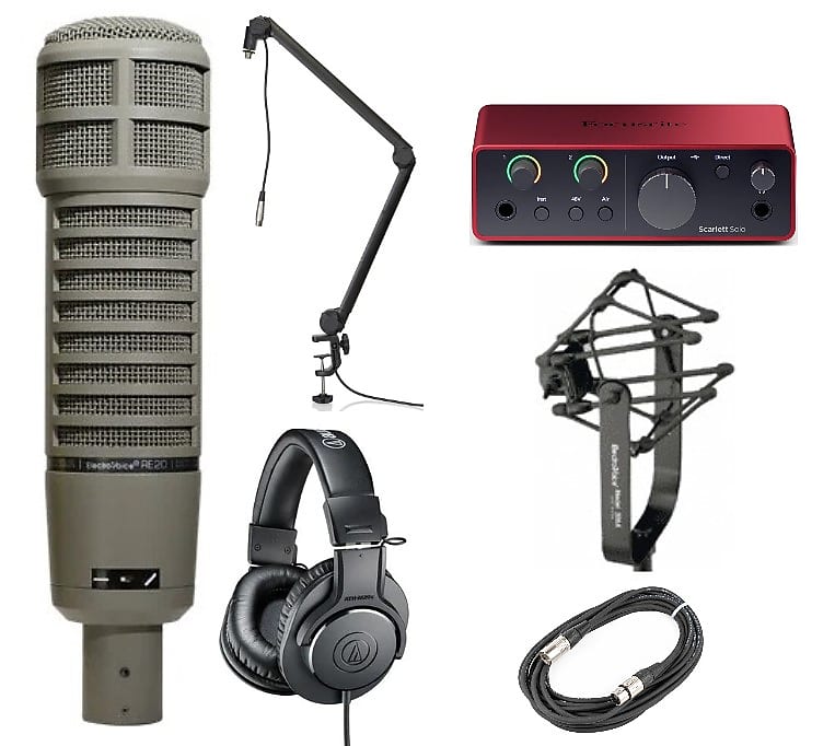 Electro-Voice VO-RE20-K Dynamic Microphone with Boom Mic | Reverb
