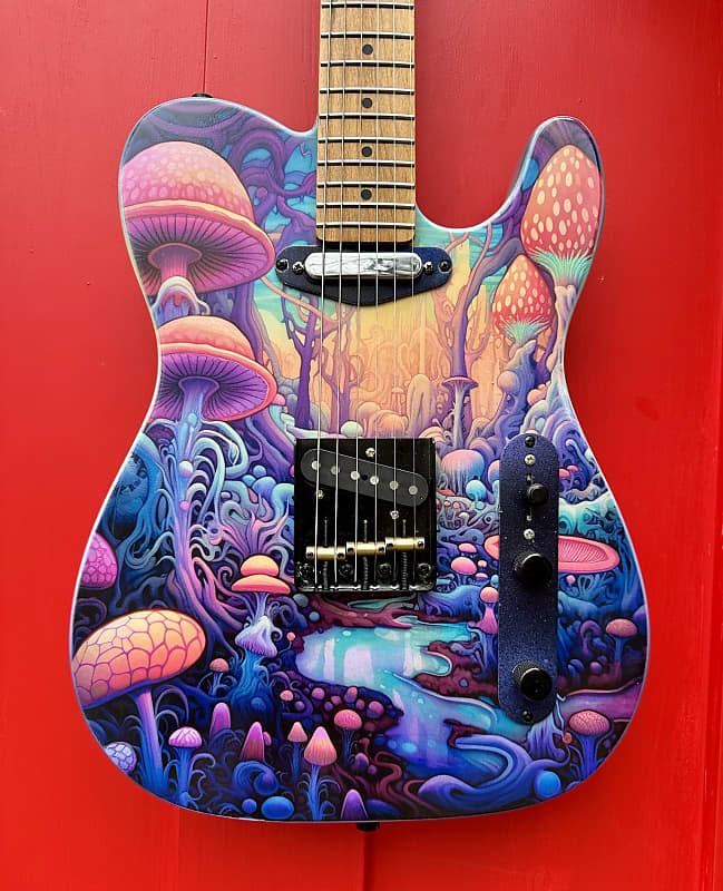 Magic Mushroom Custom UV Printed Telecaster | Reverb