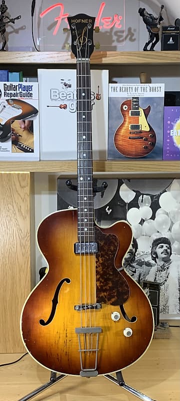 1963 Hofner Senator Bass Guitar Sunburst Finish | Reverb