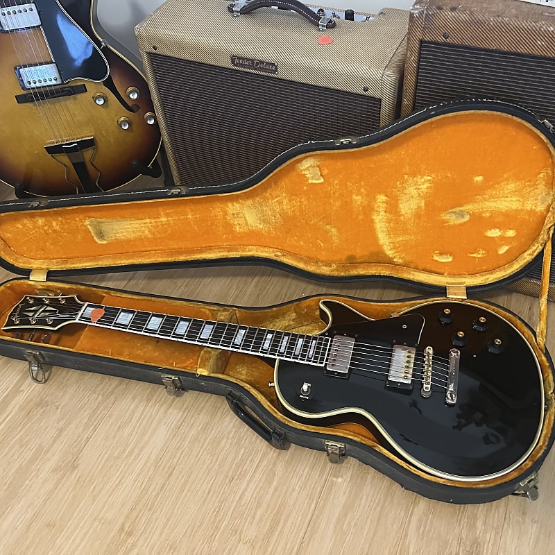 Gibson Les Paul Custom Hardshell Case 1969 - Black/Yellow | Reverb