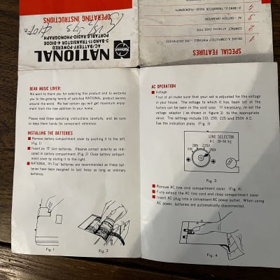 National SG-585 1960’s MIJ Portable Record Player/AM Radio | Reverb UK