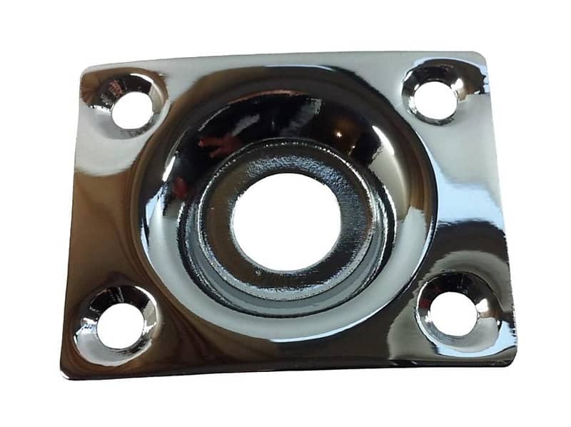 Telecaster style metal square jack socket plates - Chrome | Reverb UK