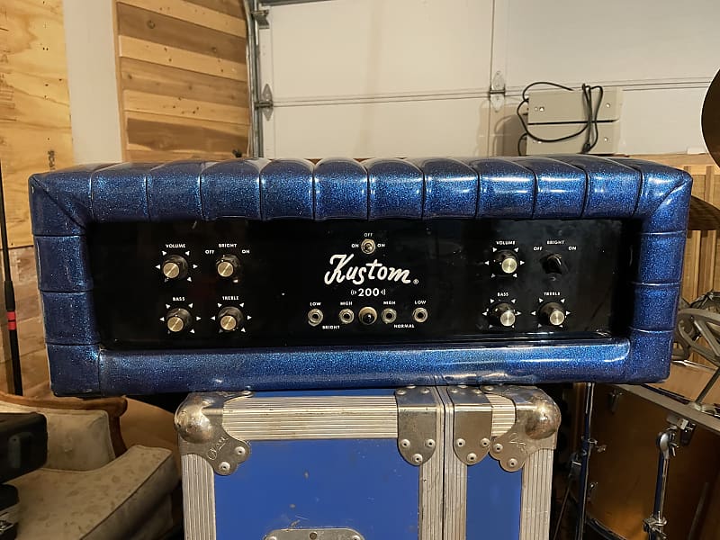 Kustom 200B K200 Blue Sparkle Bass Guitar Head | Reverb