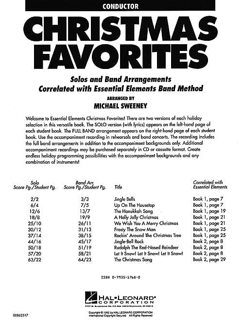 Essential Elements Christmas Favorites Conductor Book With | Reverb
