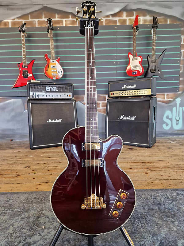 Epiphone Allen Woody Rumblekat Bass Wine Red Electric Bass | Reverb UK