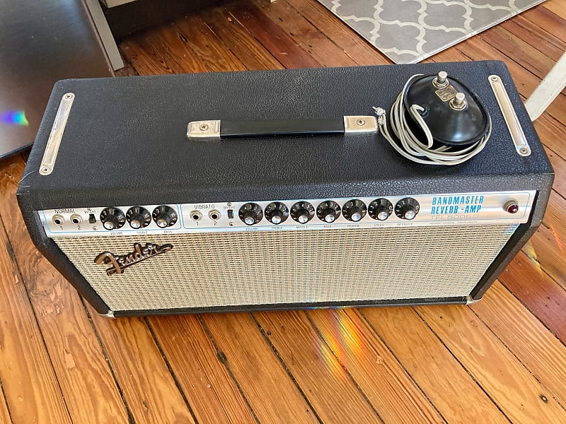 1969 Silverface Fender Bandmaster Reverb 40-Watt Guitar Amp | Reverb
