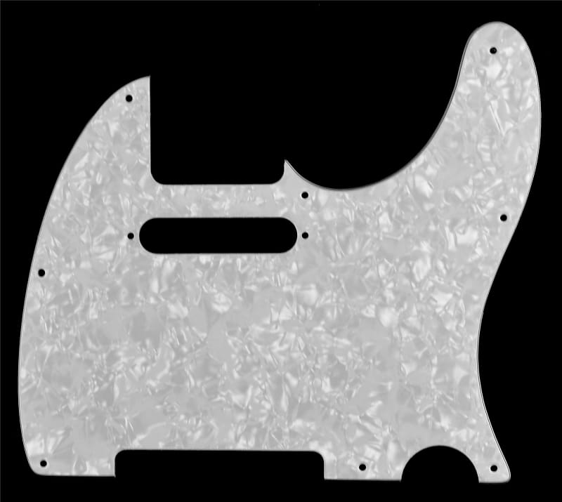 8-Hole Telecaster Compatible Scratchplate - White Pearl | Reverb
