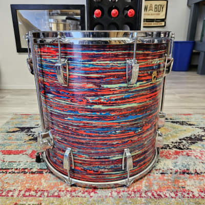 Ludwig Psychedelic Red 22-16-13" Super Classic Keystone Badge | Reverb