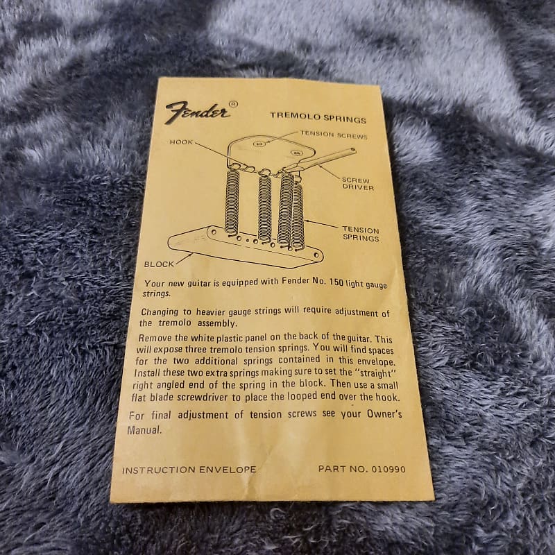 1970's Fender Tremolo Springs Envelope Case Candy | Reverb