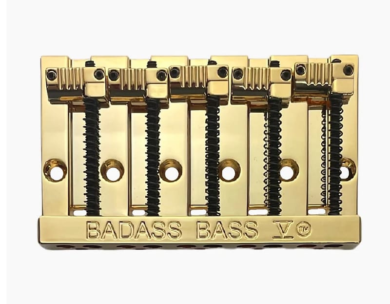 Gold Badass V ™ Bass Bridge for 5-string Fender P/Jazz Bass® | Reverb