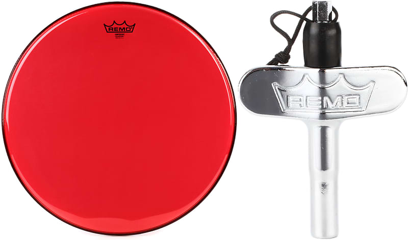 Remo Emperor Colortone Red Drumhead - 18 inch Bundle with | Reverb